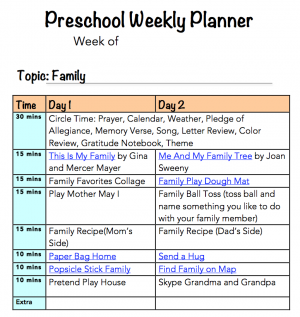 My Family Preschool Week | More Excellent Me