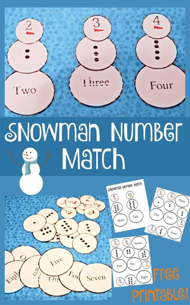 Snowman Number Match | More Excellent Me